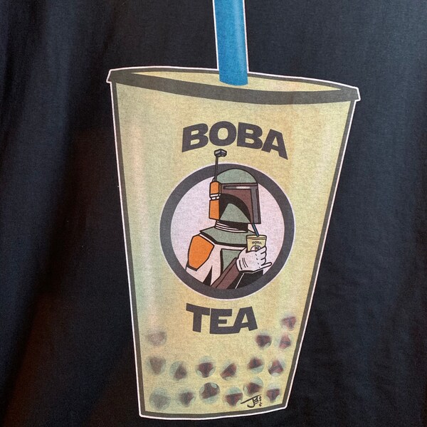 Boba Bounty Hunter Boba Tea Sci-fi T-shirt - Mens / Unisex / Ladies Fit ...