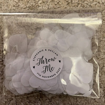 Personalised Throw Me Sticker, Confetti Wedding Label, Wedding Favour ...