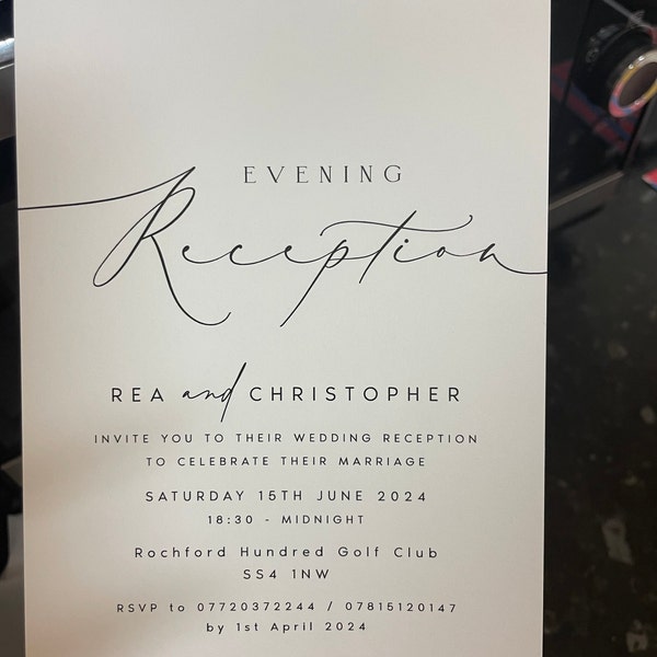 Evening Reception Wedding Invite, Evening Wedding Reception Party ...