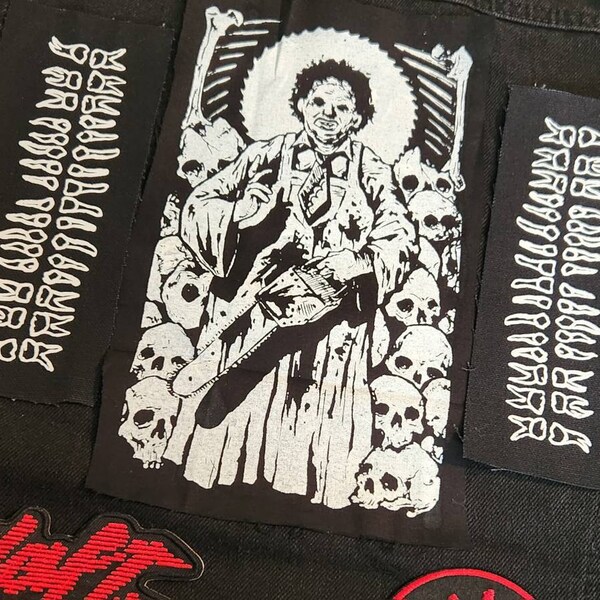 Teeth / Jaw Patch Print on Black Cotton Canvas - Etsy