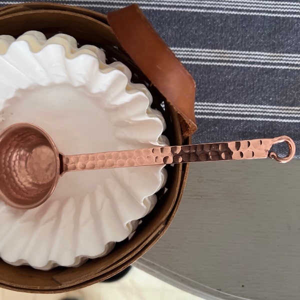 Hammered Copper 1oz Coffee Scoop Measuring Spoon - 8” - Etsy