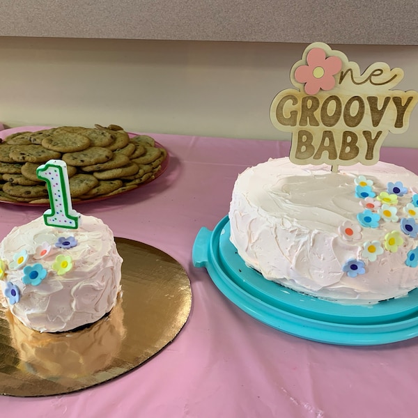 One Groovy Baby, Boho Cake Topper, First Birthday Cake Topper, Groovy ...