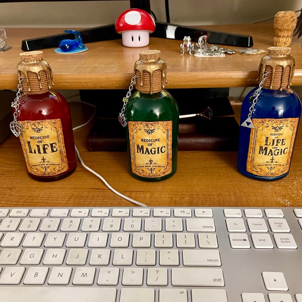 The Legend of Zelda Red, Green and Blue Potions Inspired by the Video ...