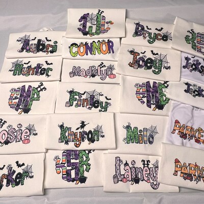 Halloween Doodle Letters With Clip Art PNG Files, Make Your Own Name ...