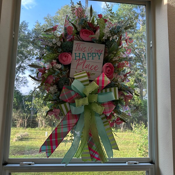 Happy Birthday Bow for Front Door, Rainbow Bow, Lantern Bow, Wreath Bow ...