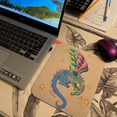 Peppermint Dragon, 8x10 Frame Size, Double Faux Matted, Frame Ready ...