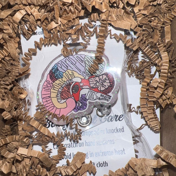 Anatomical Brain Badge Reel | Eeg Tech | Neurologist Badge | Neurology ...