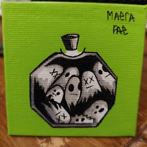 4x4 Hand Painted Coaster Ghostface, Horror Movie Icons, Gothic Art ...