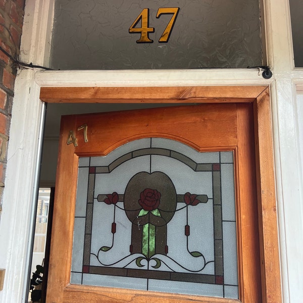 Gold Leaf Style Transom Fanlight Window Front Door Number, Victorian ...