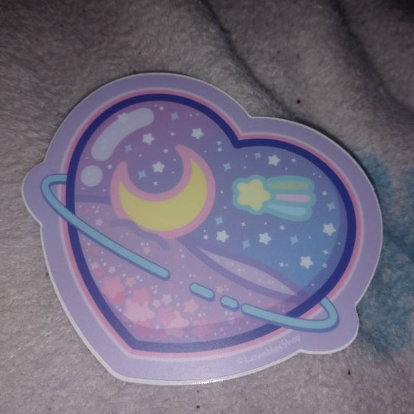 Galaxy Heart Vinyl Sticker - Etsy