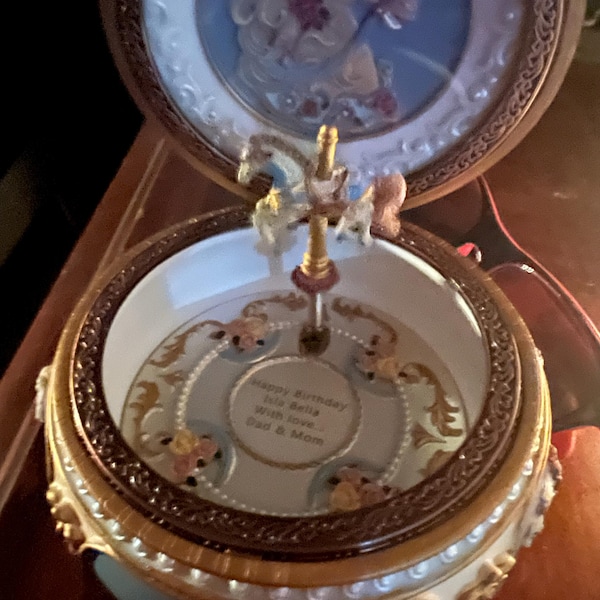 Personalized Light up Carousel Music Box, Custom Engraved Ballet Girl ...