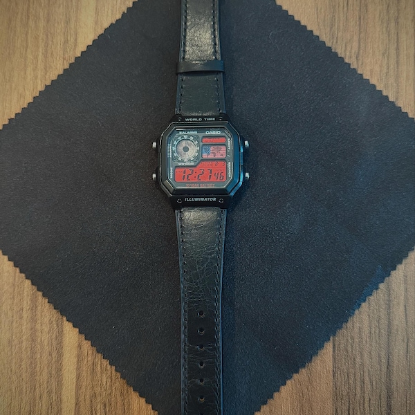 Custom Casio AE1200 Watch - Negative Display Mod -world Time- Digital ...