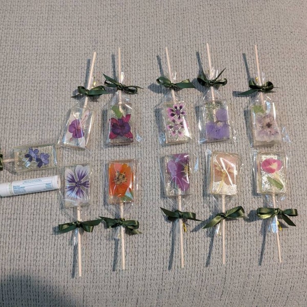 10 Wildflower Rectangle Lollipops - Etsy