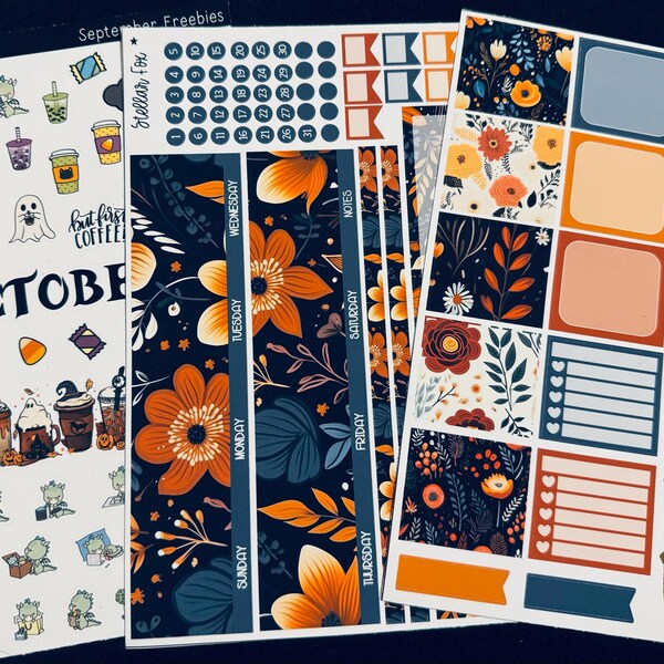 Halloween Planner Mini Sticker Kit , Autumn Vertical Weekly Kit ...