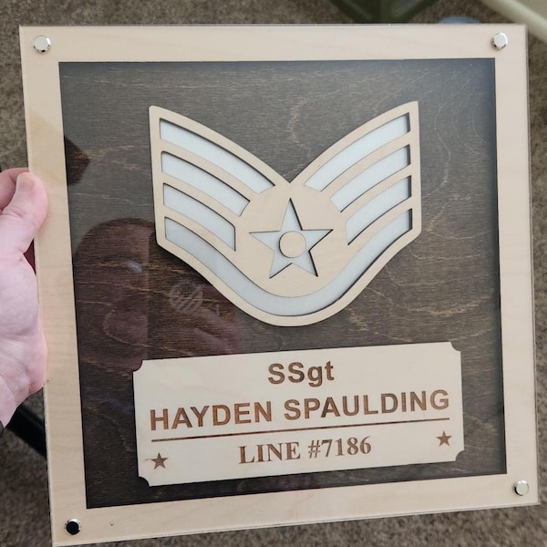 Air Force Promotion Gift Plaque, Military Promotion Gift for Officer or ...
