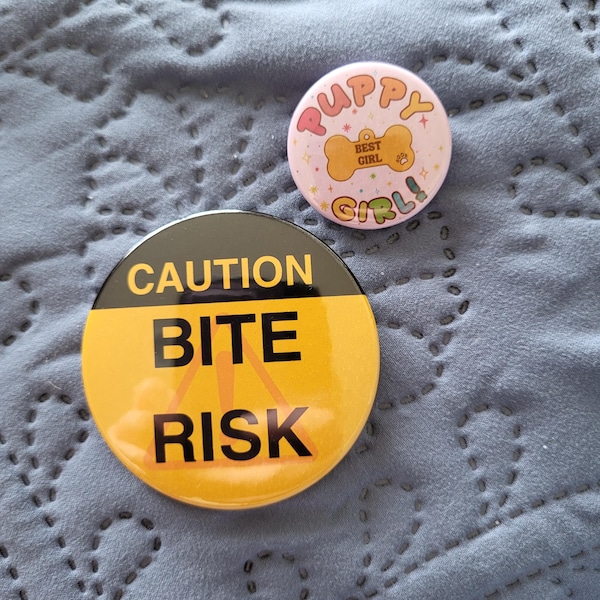 CAUTION Badges | Furry Nonverbal Communication Pin for Comic Cons ...