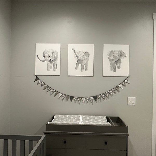 Elephant Print Wall Art, Elephant Art Print, Elephant Nursery Wall Art ...