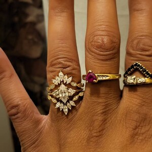 Vintage Starburst Wedding Band for Her 14k Gold Diamond Band - Etsy