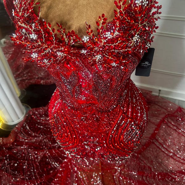 Red Rhinestone Bodice Applique/ Red Bodice Applique 074 - Etsy