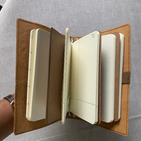 Handmade Travel Notebook Cover, in Ecological Washable Paper, Fauxdori ...
