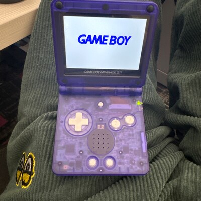 Custom Modded Nintendo Gameboy Advance SP Clear Purple Color Retro ...