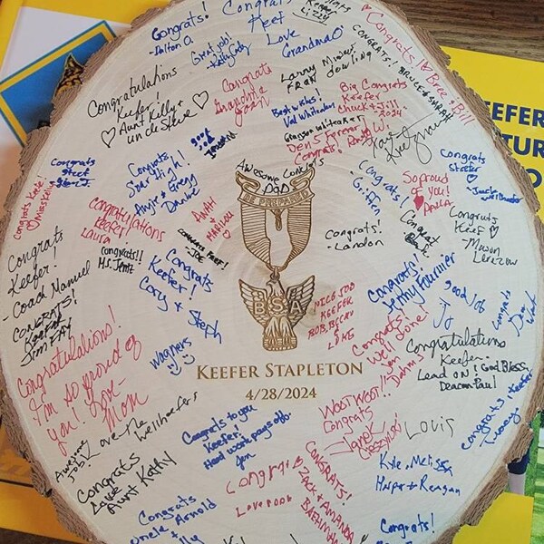 Guest Sign-in, Guest Sign-in Tree Slice, Customized, BSA1403 - Etsy