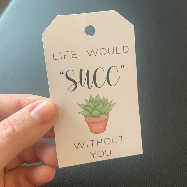Friend/coworker Succulent Gift Tags, 9 Gift Tags, Succulent Tags ...