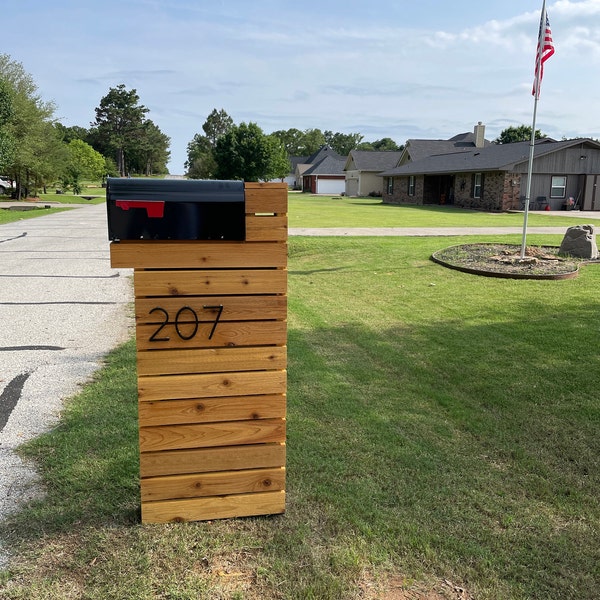 Modern Design Mailbox - Natural Cedar - Etsy