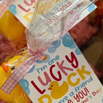 Rubber Duck Valentine, Lucky Duck Printable, Non Food Valentine's Day ...