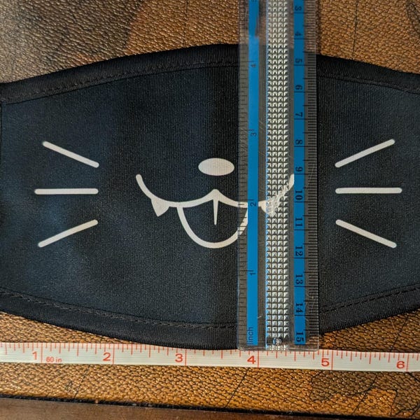 Cartoon Cat Face Mask, Reusable Cotton Face Mask With Elastic Ear Loop ...