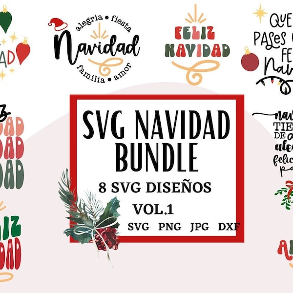 Navidad SVG Bundle | Spanish Christmas SVG Bundle | SVG En Espanol ...