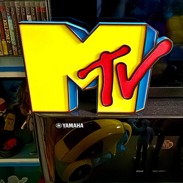 MTV Logo Sign | 5.5in Retro Display Piece (MTV. Music Television, 1990 ...