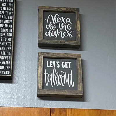 Kitchen Signs, Farmhouse Sign, Block Sign, Shelf Sitter, Tier Tray Sign ...