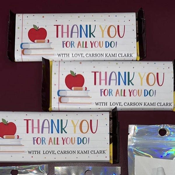 Teacher Appreciation Chocolate Bar Wrapper Editable, Appreciation Week ...