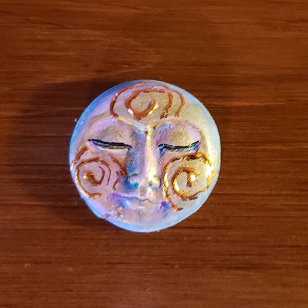 Tiny Round Vintage / Folk Art Style Child Doll Face Cabochons, Polymer ...