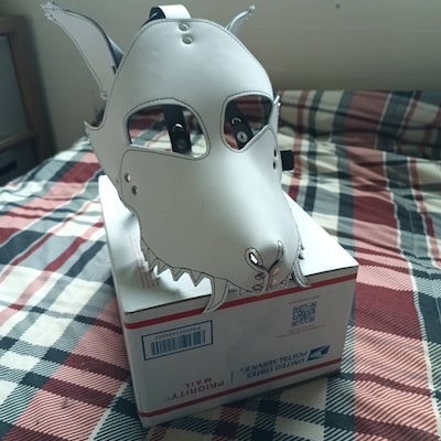 White Pup Play Hood With Over the Head Straps - Etsy