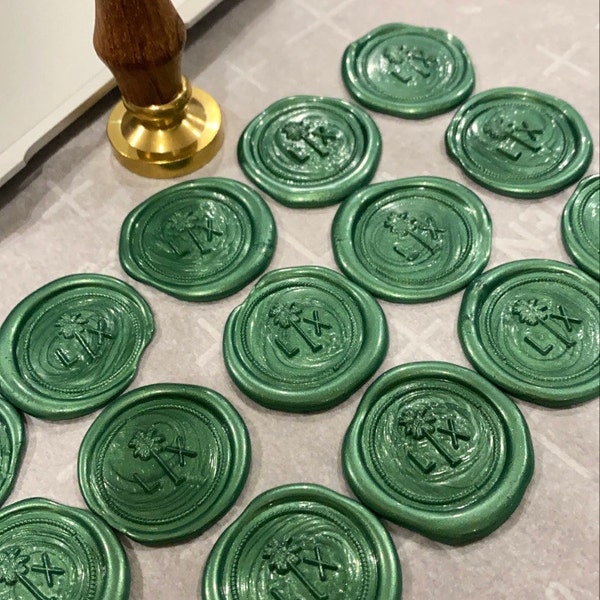 Personalized Palm Tree Wedding Wax Seal Stamp ,custom Wax Seal Kit ...