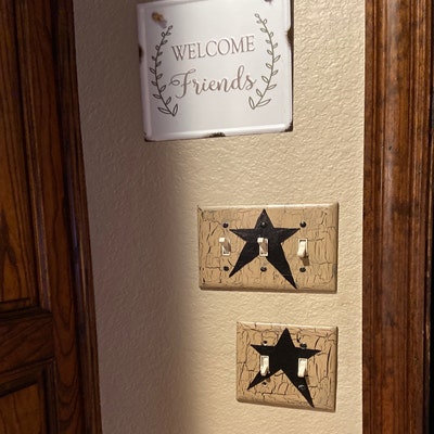 Primitive Switch Plate Covers Rustic Barn Star - Etsy