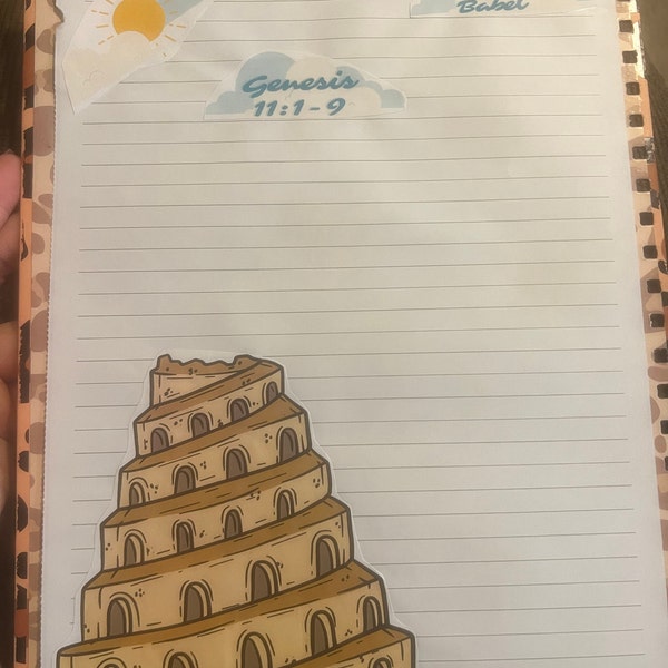 Tower of Babel Bible Journaling Printable Stickers Instant Digital ...