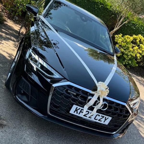 Personalised Wedding Car Ribbon and Bonnet Bow Kit | Printed Car Ribbon ...