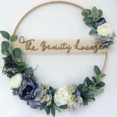 Floral Wreath, Floral Welcome Door Wreath Personalised - Etsy