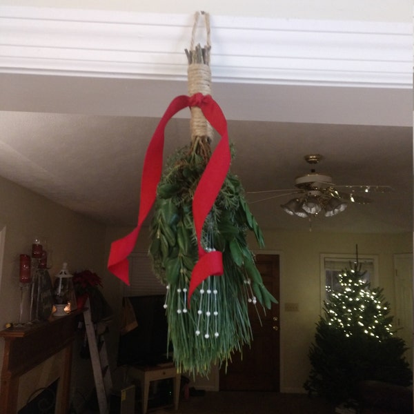 Mistletoe, Hanging Mistletoe, Farmhouse Decor, Holiday Decor, Real ...