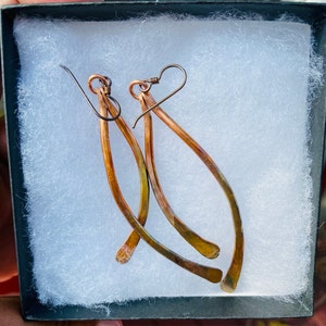 Rainbow Copper Earrings / Dangle Earrings / Drop Earrings / Statement ...