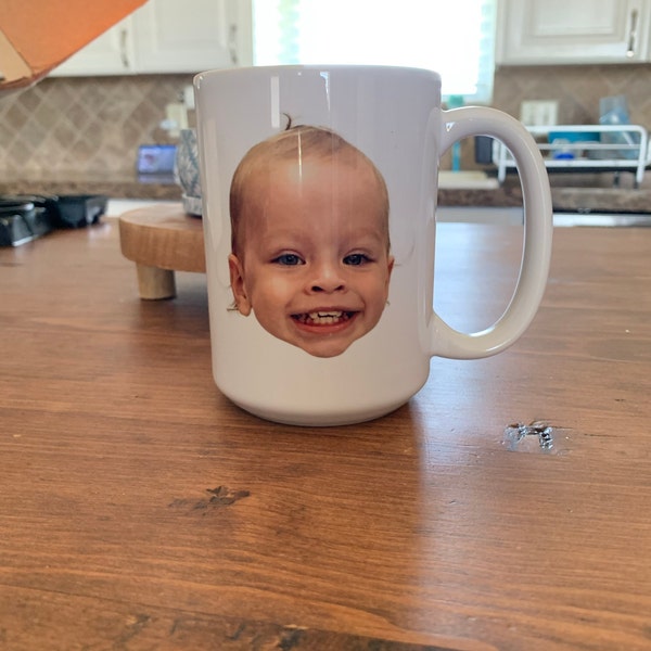 Custom Baby Photo Mug, Customized Photo Mug, Face Mug, Custom Photo Mug ...