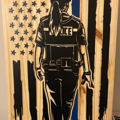 Custom Female Police Officer Flag Art - Etsy