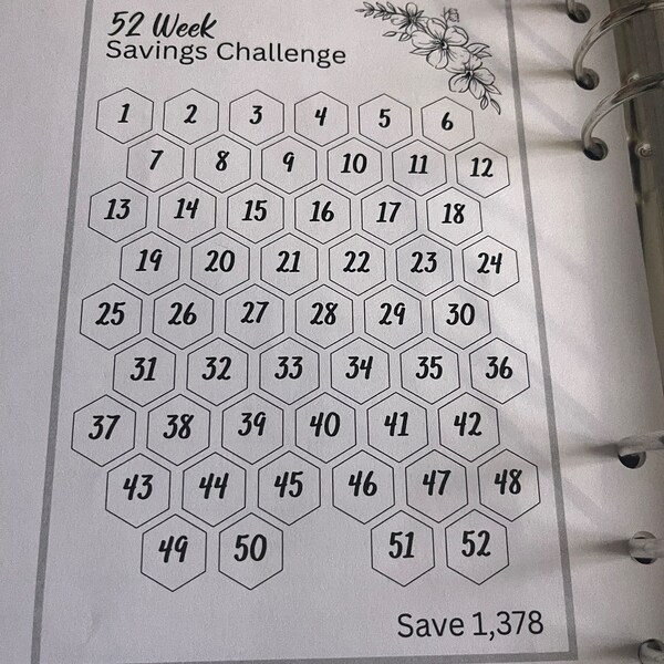 6K Savings Challenge Printable, 6k Challenge Fits A6 Budget Binder ...