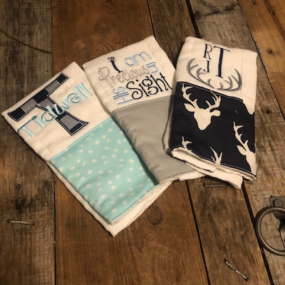 Burp Cloths Baby Boy Burp Cloths Fox Burp Rags Deer Baby Gift Woodland ...