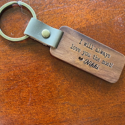 Personalized Key Chain, Wood Keychain, Wooden Keychain, Custom Engraved ...