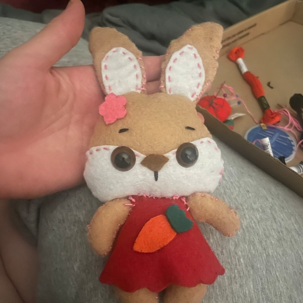 Felt Bunny Pattern Woodland Stuffed Animal Pattern Easy Sewing Tutorial ...