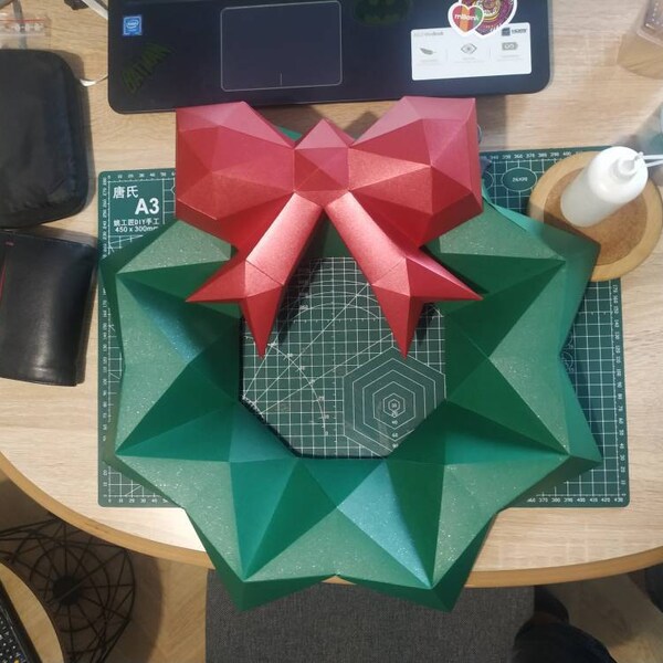 Wreath for Door, Papercraft Wreath, 3D Wreath, Christmas Decor, DIY ...